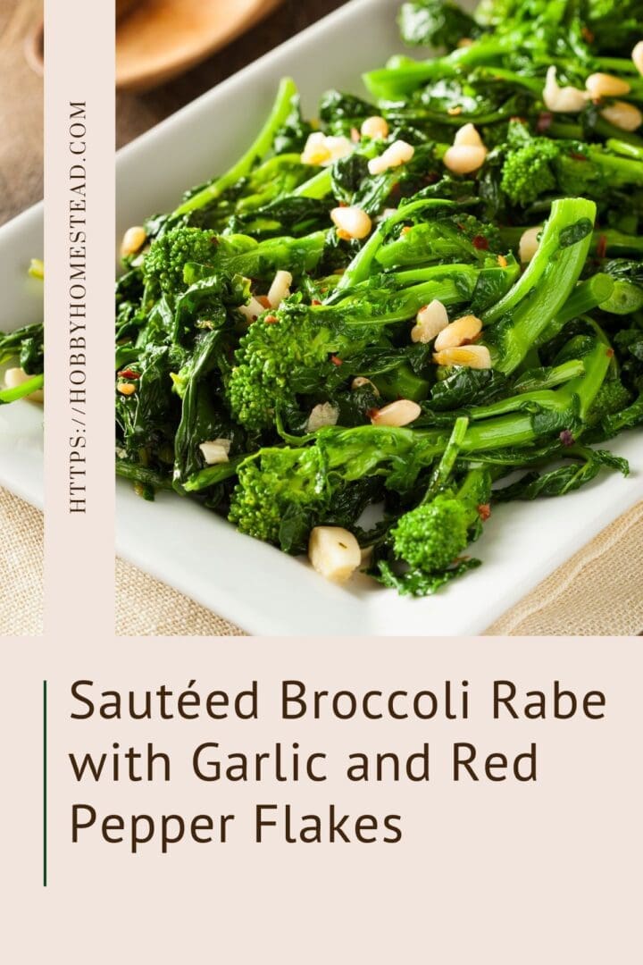 Sautéed Broccoli Rabe with Garlic and Red Pepper Flakes - Hobby Homestead