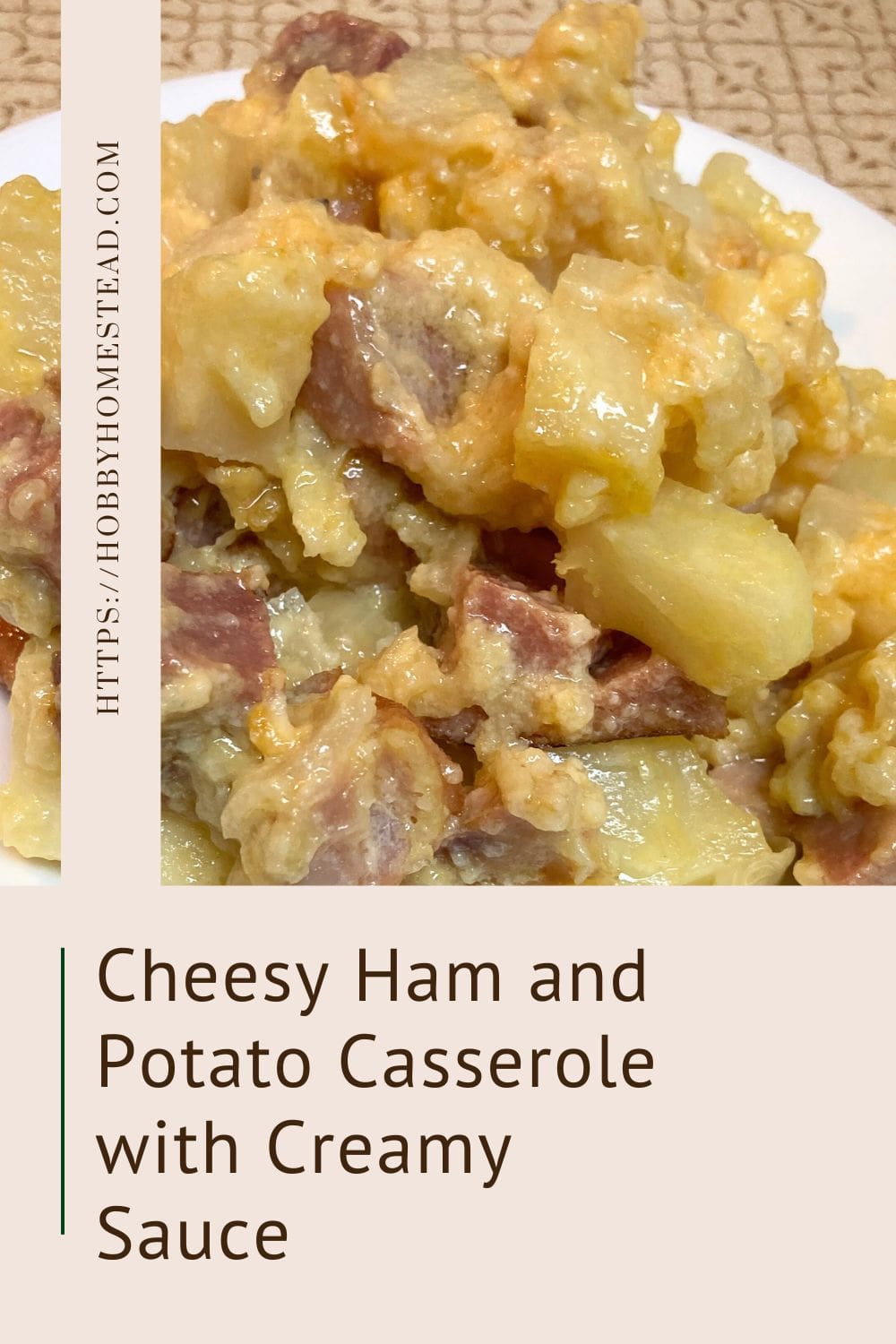 Cheesy Ham and Potato Casserole with Creamy Sauce - Hobby Homestead