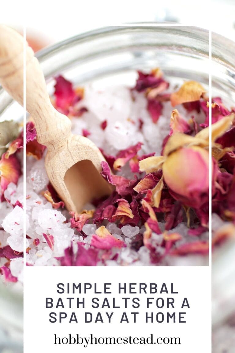 Simple Herbal Bath Salts for a Spa Day at Home - Hobby Homestead